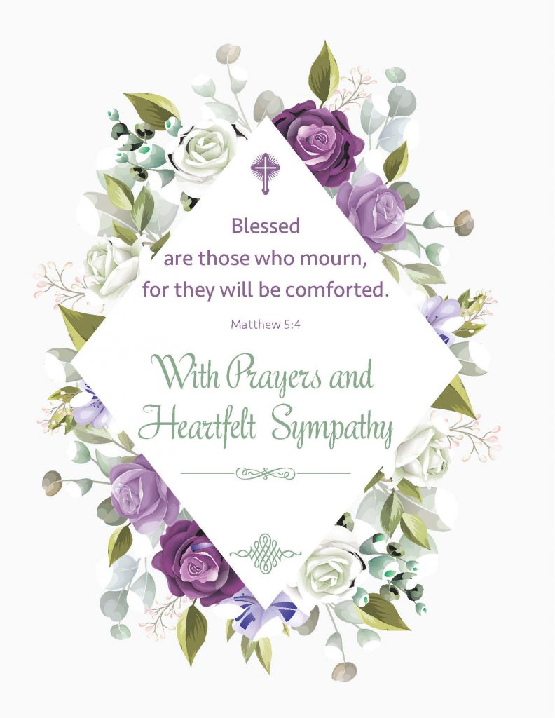 Sorrow Floral 7 Sympathy Mass Card - Redemptorist Communications